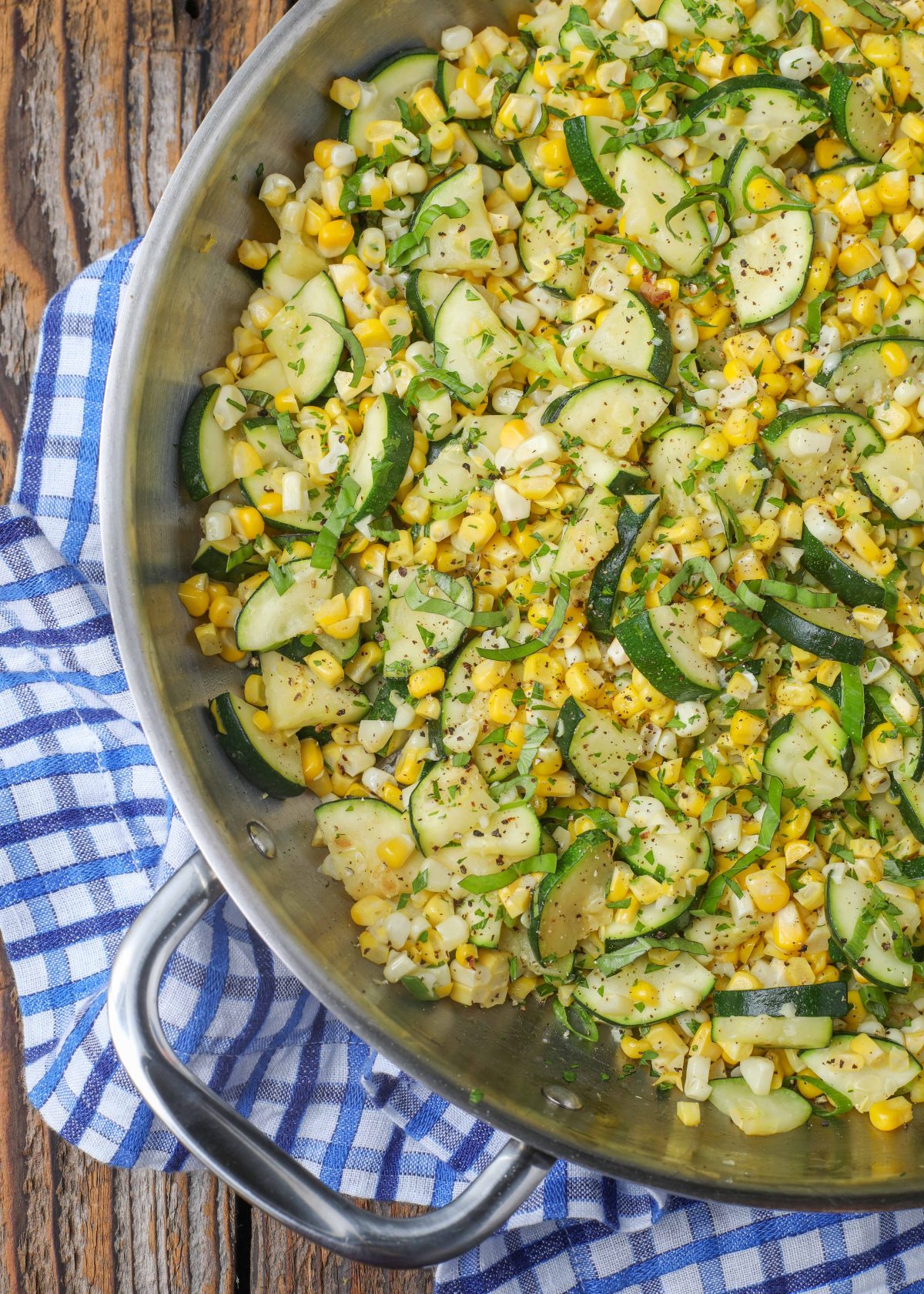 Fresh Corn with Zucchini and Herbs - Vegetable Recipes